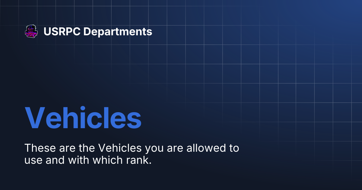 Vehicles | Florida - FHP | USRPC Departments